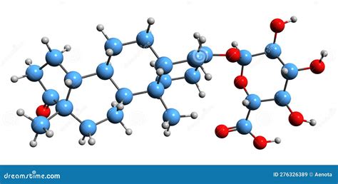 3d Image Of Etiocholanolone Glucuronide Skeletal Formula Stock Illustration Illustration Of