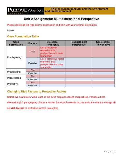 U2 Assignment Template Unit 2 Assignment Multidimensional Perspective Please Delete All Red