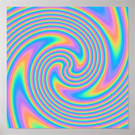 Multicolor Psychedelic Twist Swirl Pattern Poster Zazzle