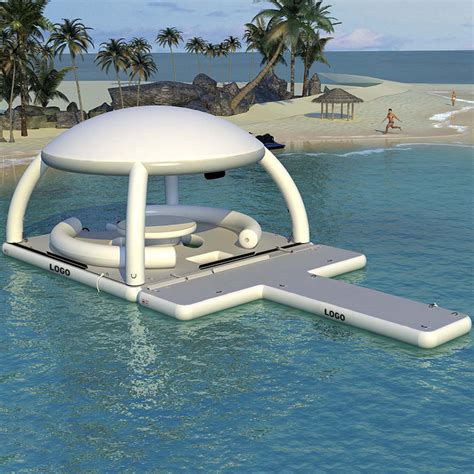 Floating Island Dock Leisure Water Bar Floating Inflatable Dock Water Platform With Sofa