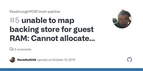 Unable To Map Backing Store For Guest RAM Cannot Allocate Memory After