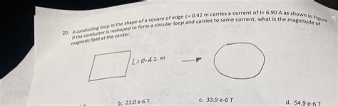 Solved A Conducting Loop In The Shape Of A Square Of Chegg