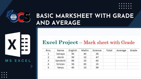 Marksheet With Grade Ms Excel Project Free For Student Online