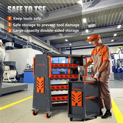 LYREIGN CNC Tool Cart Tier CNC Rolling CNC Service Cart For CNC Machinists And Workers At