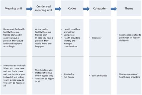 Example Of Meaning Unit Condensed Meaning Unit Codes Categories And Download Scientific