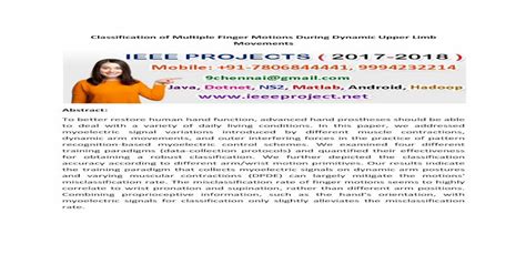 Pdf Classification Of Multiple Finger Motions During Dynamic Upper Limb Movements Pdfslidenet