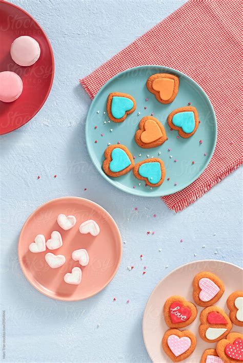 Valentines Day Cookies On Light Background By Stocksy Contributor Marc Tran In 2024