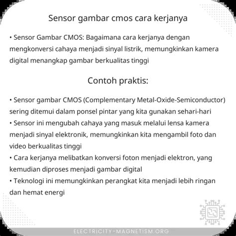 Sensor Gambar Cmos Cara Kerjanya Electricity Magnetism