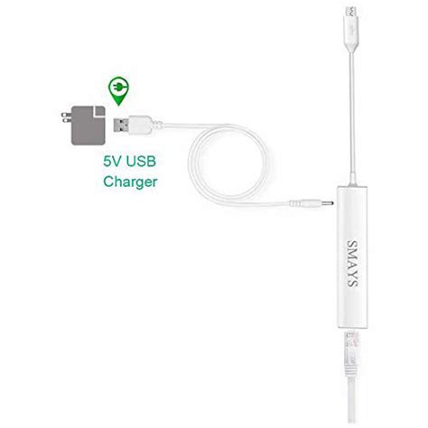 Getuscart Powered Hub Otg Micro Usb Ethernet Network Adapter For