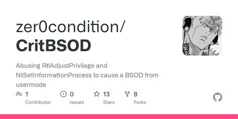 github zer0condition critbsod abusing rtladjustprivilege and
