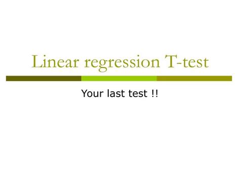PPT Linear Regression T Test PowerPoint Presentation Free Download ID