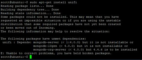 installing unifi controller on ubuntu 21 04 why do i get these errors