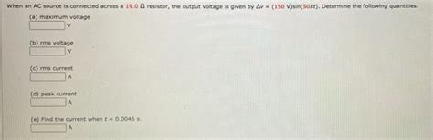 solved when an ac source is connected across a 19 0