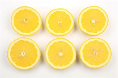 Premium Vector Fresh Lemon Slices On White Background