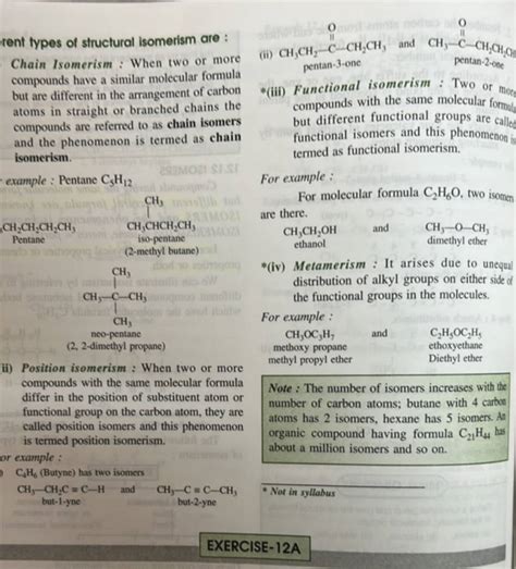 Rent Types Of Structural Isomerism Are Chain Isomerism When Two Or Mor