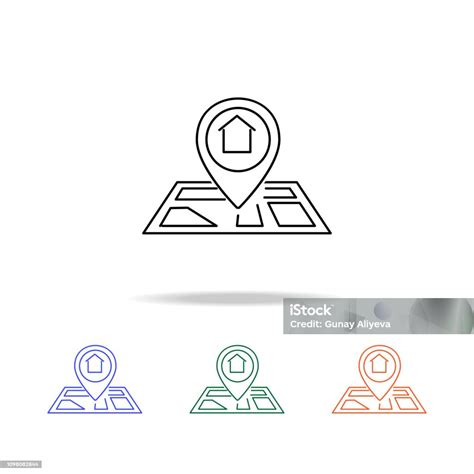 지도 포인트 아이콘입니다 멀티에서 부동산의 요소 아이콘 색깔 프리미엄 품질 그래픽 디자인 아이콘입니다 웹사이트 웹 디자인 모바일 응용 프로그램에 대 한 간단한 아이콘 0명에