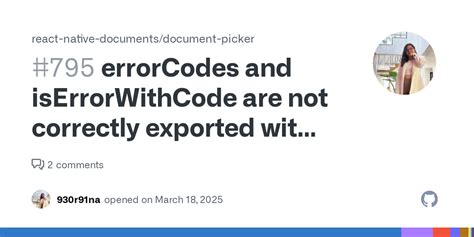 Errorcodes And Iserrorwithcode Are Not Correctly Exported With React Native Documents Viewer