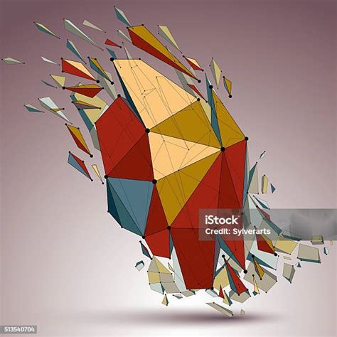 3 D 벡터 저해상 폴리 오브젝트입니다 연결된 운항선 도트 2차 도형에 대한 스톡 벡터 아트 및 기타 이미지 2차 도형 3차원 형태 격자 파이 Istock