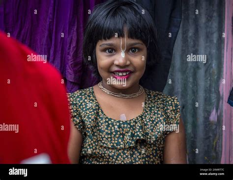 Portrait Of A Bangladeshi Hindu Girl With Lipstick Dhaka Division