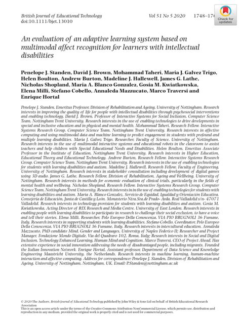 An Evaluation Of An Adaptive Learning System Based Standen 2020 Pdf