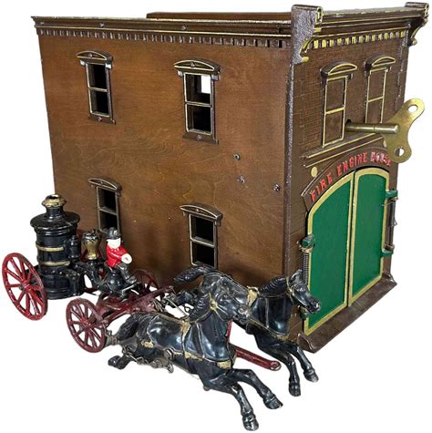 Ives Clockwork Fire Engine House Auction
