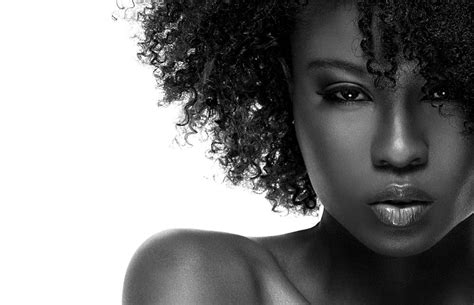 Download Beautiful Black Woman Monochrome Portrait Wallpaper