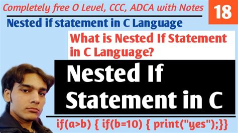 Nested If Statement In C Programming Nested If Control Statements In C Language Hello