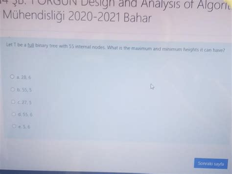 Solved Design And Analysis Of Algori Mühendisliği 2020 2021