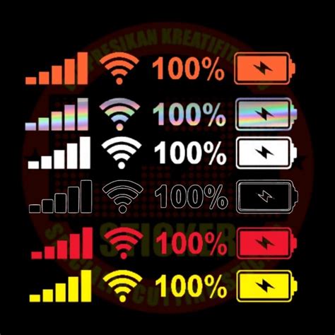 Jual Cutting Stiker Indikator Baterai Wifi Sinyal Ukuran 4x30cm