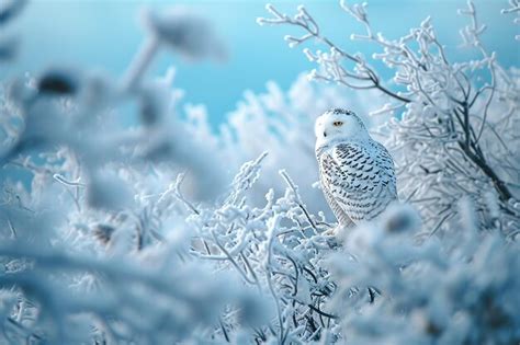 Premium Ai Image Spectral Arctic Havens Snow Owl Beauty