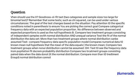 solved when should you use the x goodness of fit test two categories