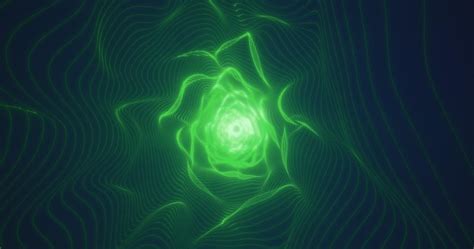 Premium Photo Abstract Green Energy Tunnel Made Of Lines And Dots Of Particles Tunnel Glowing