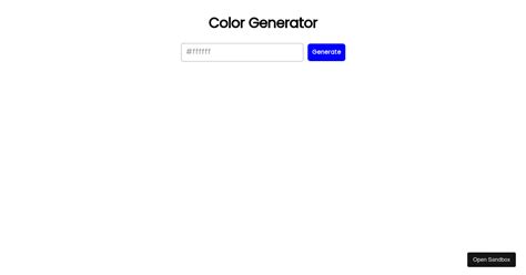 Color Generator Codesandbox