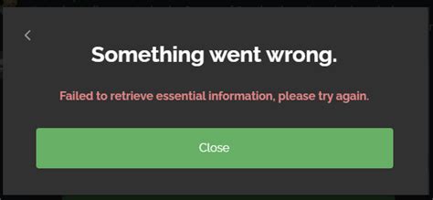 Failed To Retrieve Essential Information Please Try Again · Issue
