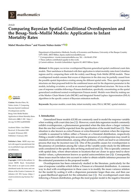 Pdf Comparing Bayesian Spatial Conditional Overdispersion And The Besag York Mollié Models