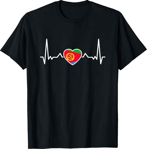 Men And Women Can Wear，eritrea Heartbeat Eritrean Flag T Shirt