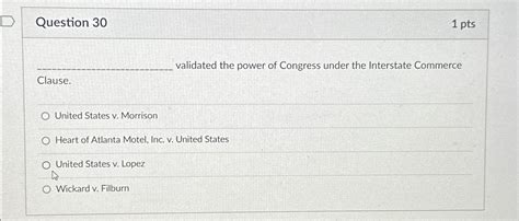Solved Question 301ptsvalidated The Power Of Congress Under
