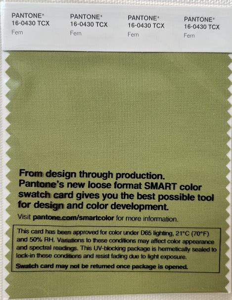 Pantone Tcx Cotton Swatch Card 16 0639 Tcx Golden Olive