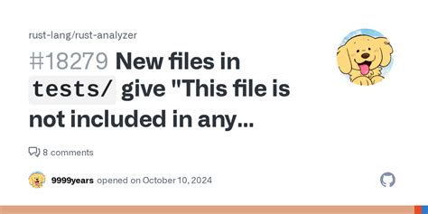 New Files In `tests` Give This File Is Not Included In Any Crates