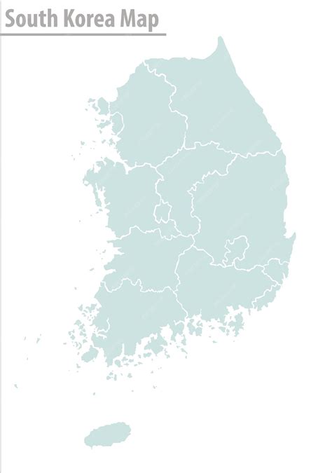 한국 지도 일러스트 벡터 상세한 한국 지도 지역 프리미엄 벡터