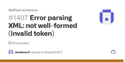 Error Parsing Xml Not Well Formed Invalid Token · Issue 1407 · Ibotpeachesapktool · Github