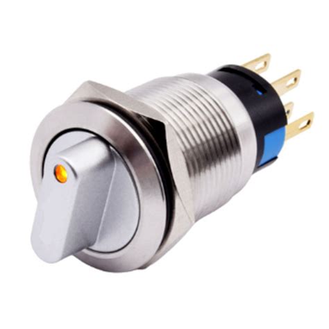 Rotary Switch Push Button Switch 3 Positions 19mm Momentary Selector