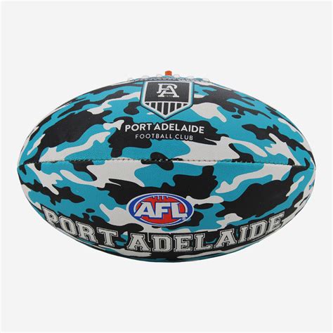 Port Adelaide Power Afl Size 5 Camo Synthetic Footy Football Pool Room Supplies