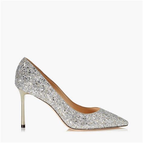 香槟色粗粒闪粉面料尖头高跟鞋romy852019早秋系列jimmychoo