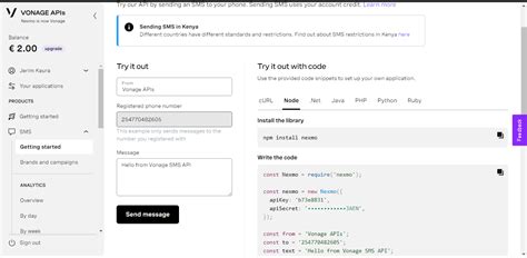 How To Send Sms In Nodejs Using Vonages Sms Api Vietmxs Blog