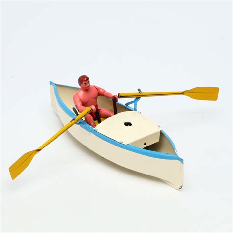 Soviet Rowing Boat Man As Rudder Clockwork Original Carton Toys