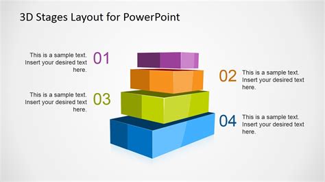 3d Stages Layout Template For Powerpoint With 4 Levels Slidemodel