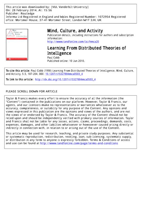 pdf learning from distributed theories of intelligence