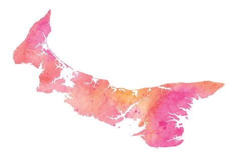핑크와 산호톤의 프린스 에드워드 아일랜드 래스터 수채화 지도 일러스트 지도에 대한 스톡 벡터 아트 및 기타 이미지 지도 프린스 에드워드 아일랜드 0명 Istock
