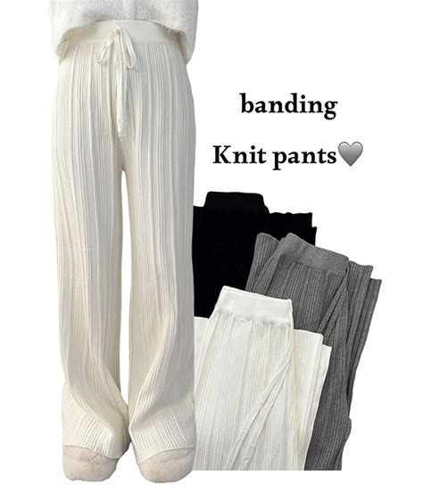 [ 3kg Fit🤍] Y존 부각없는 밴딩 니트팬츠 에이블리